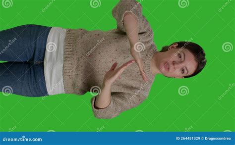 Vertical Video Front View Of Caucasian Woman Doing T Shape Symbol Stock Video Video Of