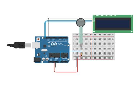 Circuit Design Arduino Force Sensor Lcd Project Tinkercad