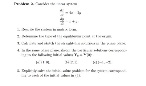 Problem Consider The Linear Chegg
