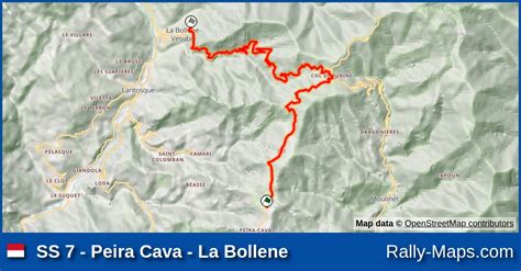 SS 7 Peira Cava La Bollene Stage Map Rallye Monte Carlo 1980 WRC