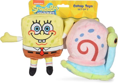 Amazon Com SPONGEBOB SQUAREPANTS For Pets 2pc Cat Toy Collection Spongebob And Gary Plush