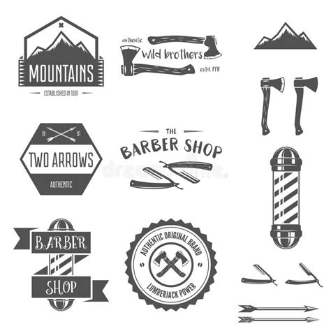 Set Of Vintage Vector Logotypes Elements Labels Badges Objects And
