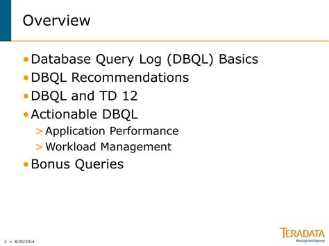Ppt Turning Dbql Data Into Actionable Information Powerpoint