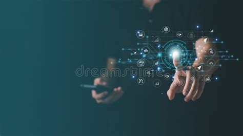 man touching security scanning of digital programs digital transformation technology and