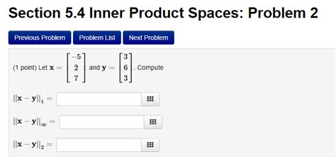 Solved Section 54 Inner Product Spaces Problem 2 Previous