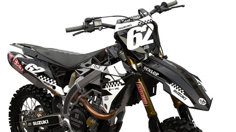 Suzuki Rm Rmz Black Retro Graphics Kit Omega Moto Graphics