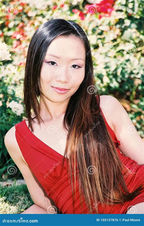 Lovely Asian Girl Stock Photo Image Of Closeup Smile 105137876