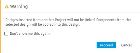 Designs Inserted From Another Project Will Not Be Linked When