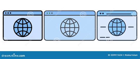 Vector Illustration of a Web Browser Window with a Simple, Clean Design Stock Illustration ...