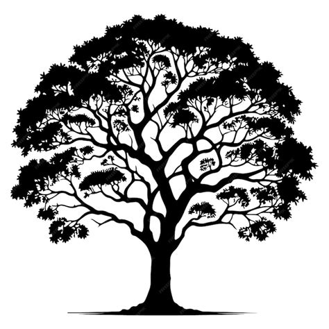 A Tree With A Blue Circle And A Tree In The Middle Premium Ai