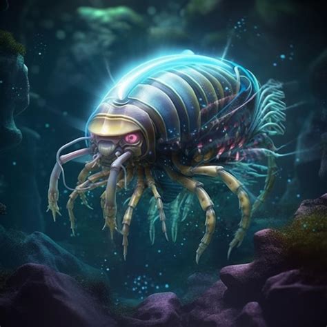 Premium Ai Image Illustration Of A Giant Bug With Glowing Eyes In A