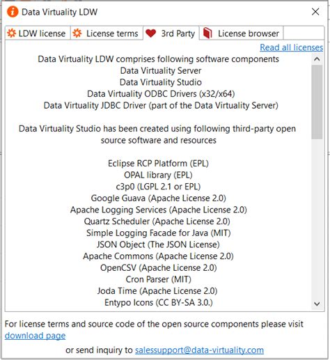 How To Display Data Virtuality License Details