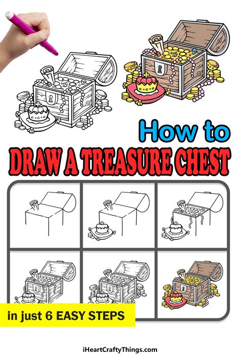 How To Draw A Treasure Chest Step By Step Easy Potter Possloved