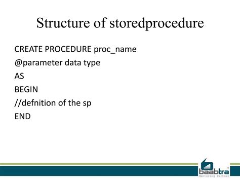 Stored Proceduretransaction Ppt