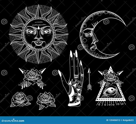 An Ancient Astronomical Illustration Of The Sun The Moon The Stars