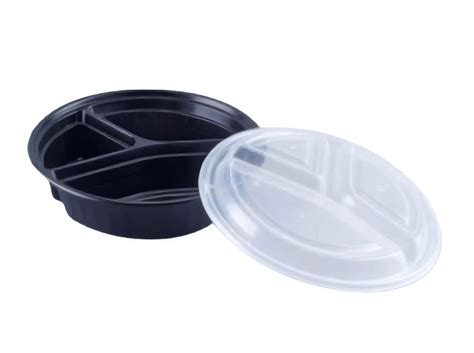 48oz 3 compartments round pp container 3h corporation