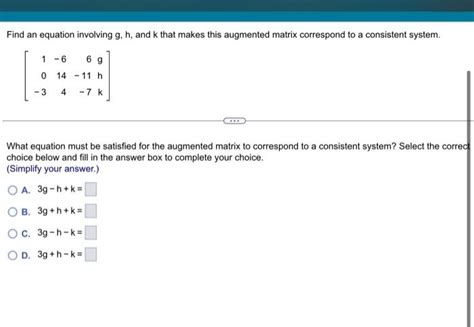 Solved Find An Equation Involving Gh And K That Makes This