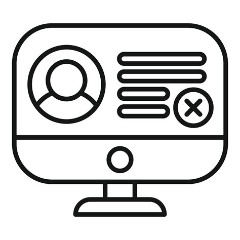 Computer Showing User Profile With Cross Mark For Account Deletion