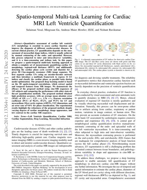 Pdf Spatio Temporal Multi Task Learning For Cardiac Mri Left