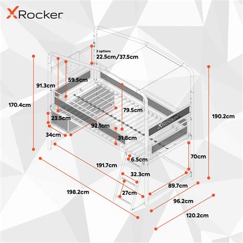 Xrocker Contra Mid Sleeper Gaming Bunk Bed With Reversible Profile