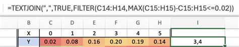 Excel Using TEXTJOIN To Display Table Values Of Numbers Within