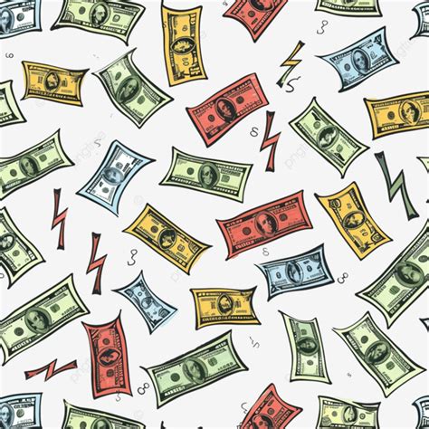 Dollar Devaluation With Falling Arrow Colored Seamless Pattern Seamless Pattern Dollar Png