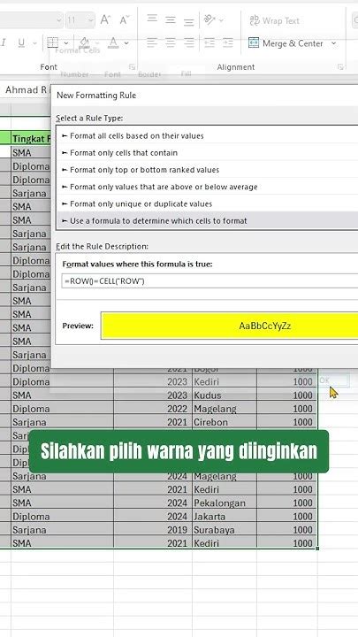 Cara Highlight Cell Microsoft Excel Microsoftexcel Belajarexcel Tutorialexcel Youtube