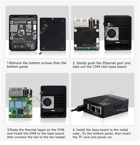 Raspberry Pi Compute Module 4 CM4 IO Board Dual Gigabit Ethernet Mini Router Board Metal Case