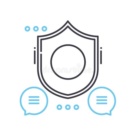 Encrypted Messaging Line Icon Outline Symbol Vector Illustration Concept Sign Stock Vector