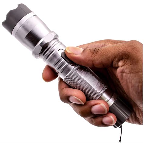 Stun Gun 100m Volts W Led Flashlight Tiger Usa Tiger Omega Silver