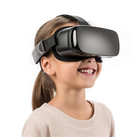 Uma Linda Garota Usando óculos Vr Isolados No Fundo Branco Ai