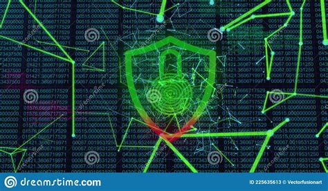 Security Padlock Icon Against Data Processing Stock Image Image Of