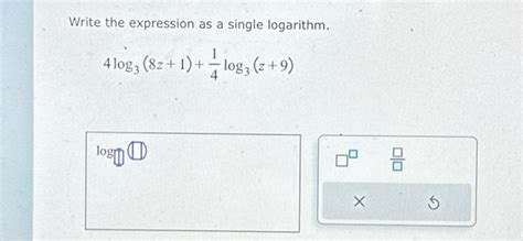 solved write the expression as a single logarithm