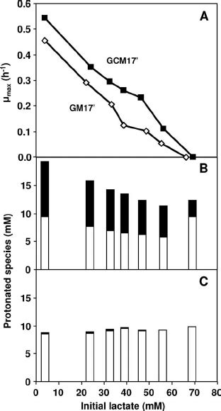 A Effects Of Different Initial Concentrations Of Lactate On The ␮ Max