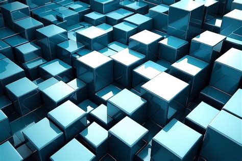 Premium Photo Abstract Futuristic Cubes Shape Background 3d Render Illustration