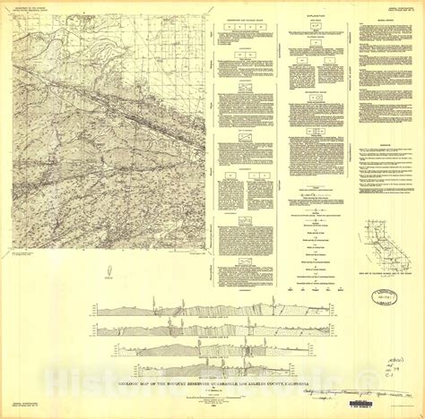 Map Geologic Map Of The Bouquet Reservoir Quadrangle Los Angeles Co