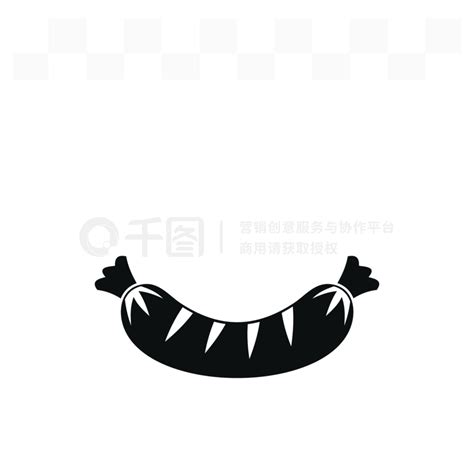 简单免抠元素 在简单的样式的烤香肠象隔绝了传染媒介例证烤香肠图标，简单的样式 素材免费下载 1500像素 Eps格式 编号38354113 千图网