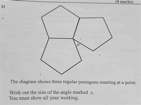 Solved The Diagram Shows Three Regular Pentagons Meeting At A Point