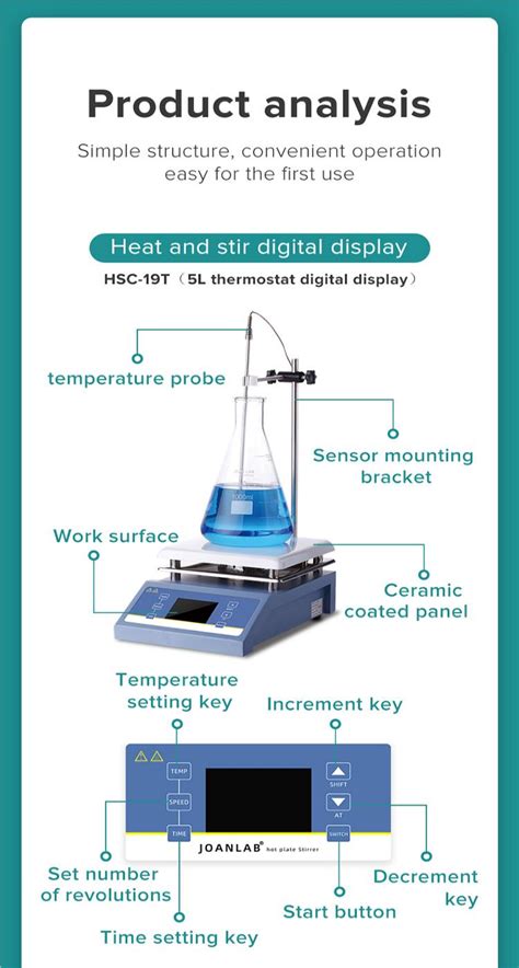 Joanlab Heating Magnetic Stirrer Hot Plate Lab Stirrer Digital Display