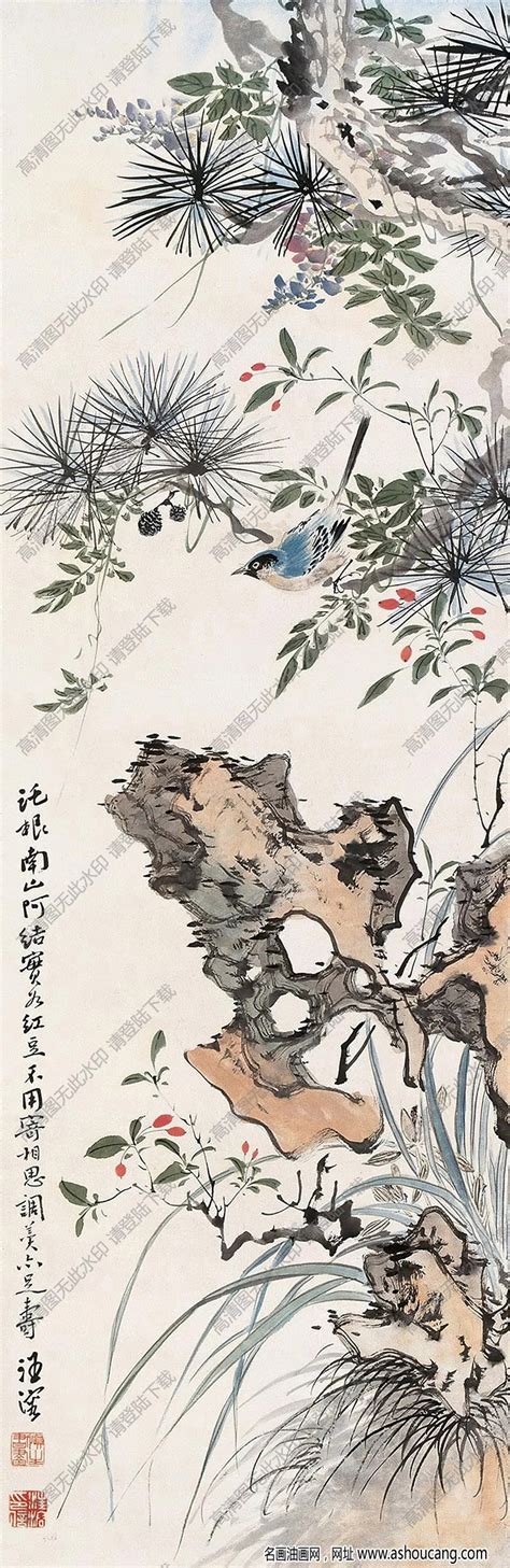 汪溶国画 花鸟 2 高清大图下载 名画油画网