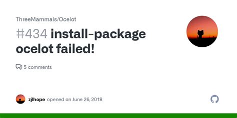 Install Package Ocelot Failed · Issue 434 · Threemammalsocelot · Github