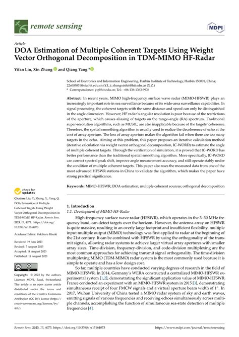 pdf doa estimation of multiple coherent targets using weight vector