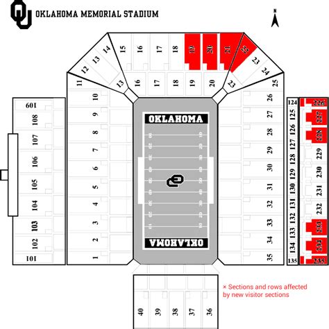 Gaylord Oklahoma Memorial Stadium Seating Chart A Visual Reference Of