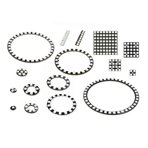 WS2812 Module 8 Bit 12 Bit 16 Bit 64 Bit 5050 RGB LED Full Color Built In Driving Lights Round