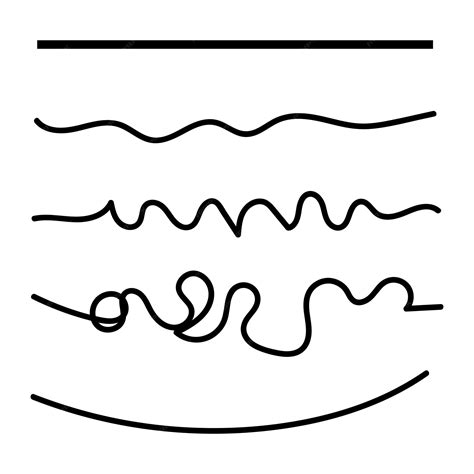 Premium Vector Set Of Stroke Lines Straight Line Curve Lines Random Lines Set Silhouette Set