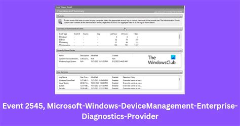 Event 2545 Microsoft Windows Devicemanagement Enterprise Diagnostics
