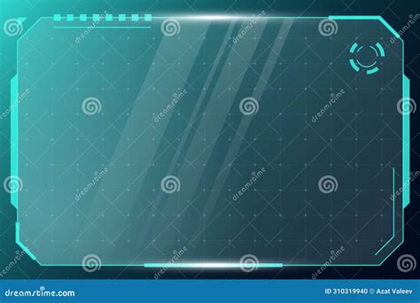 HUD Digital Futuristic User Interface Horizontal Frame. Sci Fi High Tech Screen Stock Vector ...