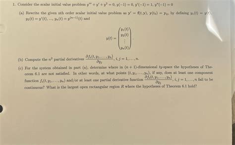 Solved Consider The Scalar Initial Value Problem Chegg