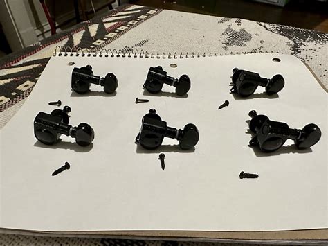 Grover Mini Rotomatic 6 In Line Tuning Machines Black Reverb