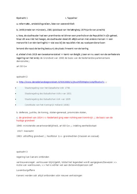 Week 1 Antwoorden Uitwerkingen Van De Werkgroep Opdracht 1 I